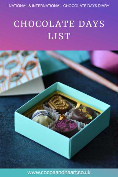 National & International Chocolate Days Diary for 2026 - Cocoa & Heart